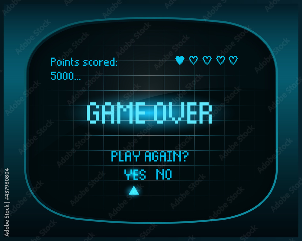 Game over on retro display clipart. Vintage console gaming arcade ...