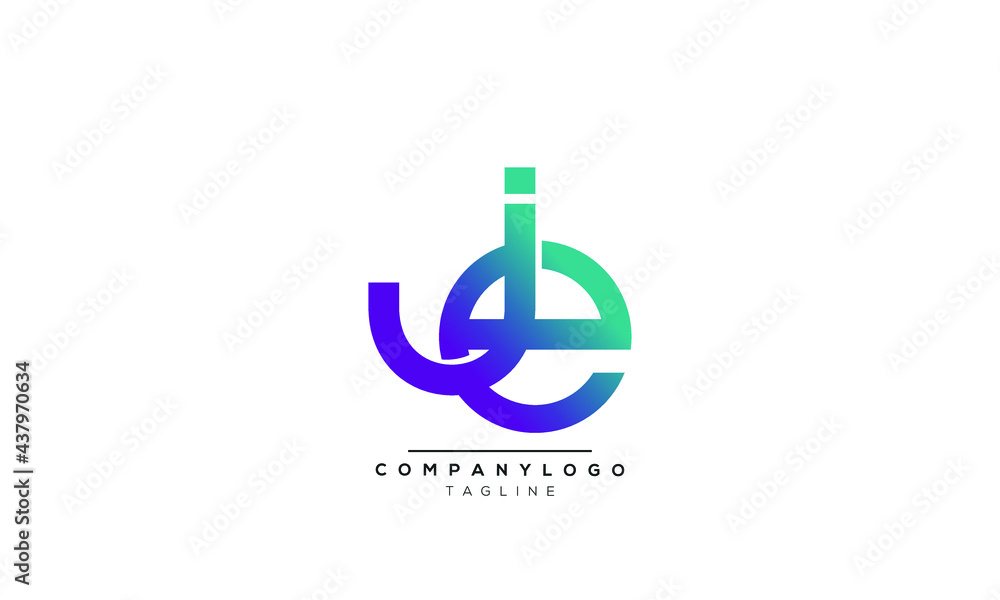 JE initials monogram letter text alphabet logo design Stock Vector ...