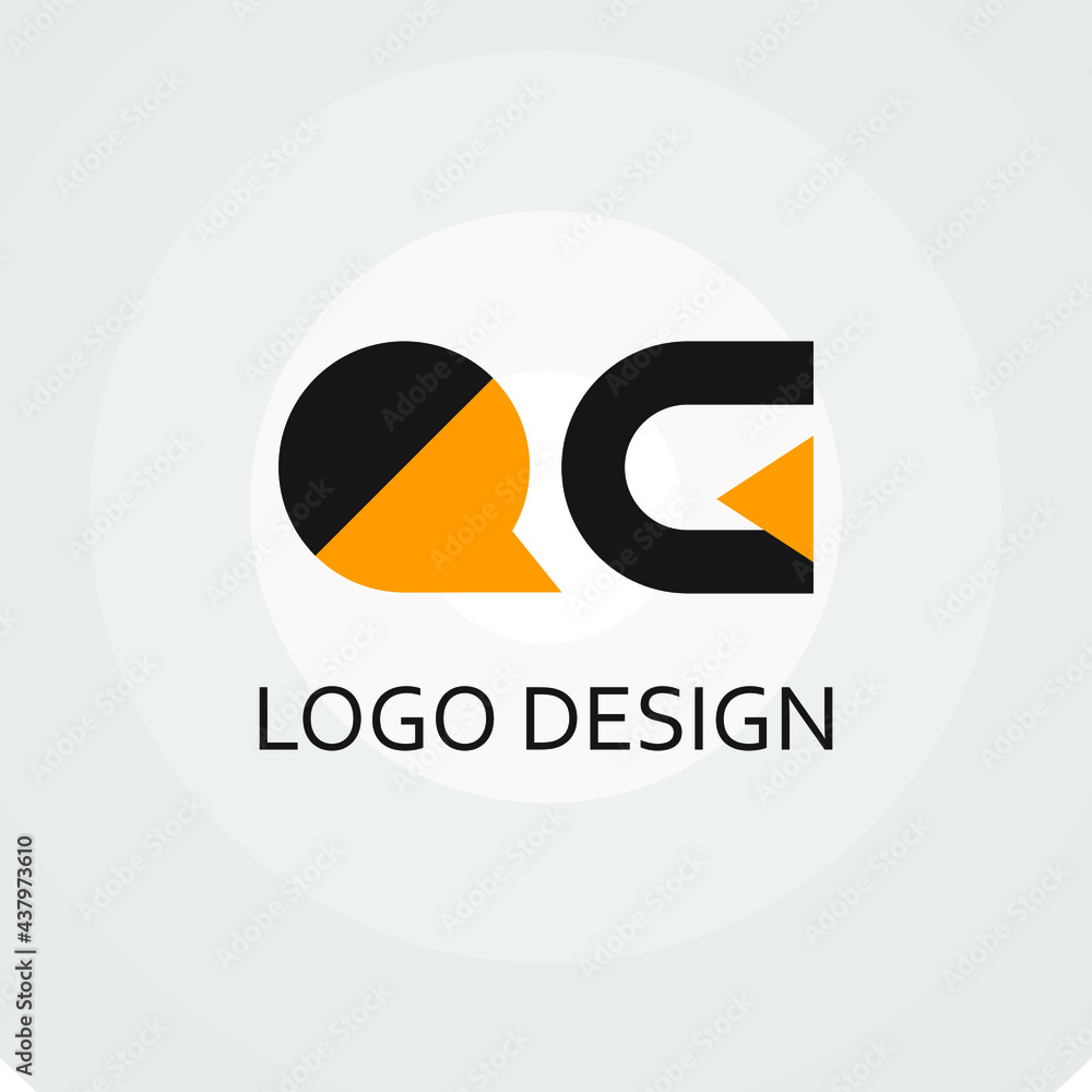 qg letter for logo design, q and g letter logo design template Stock ...