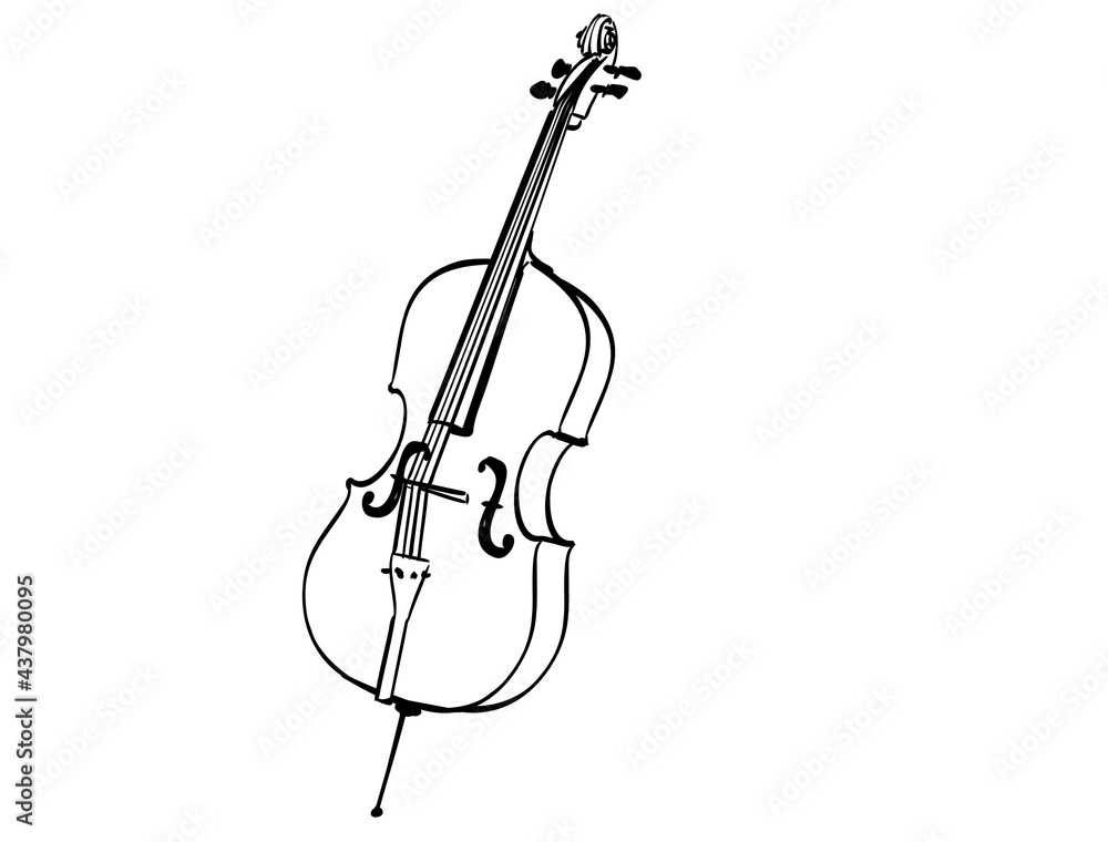 Cello isolated drawing storyboard Illustration Stock Illustration ...