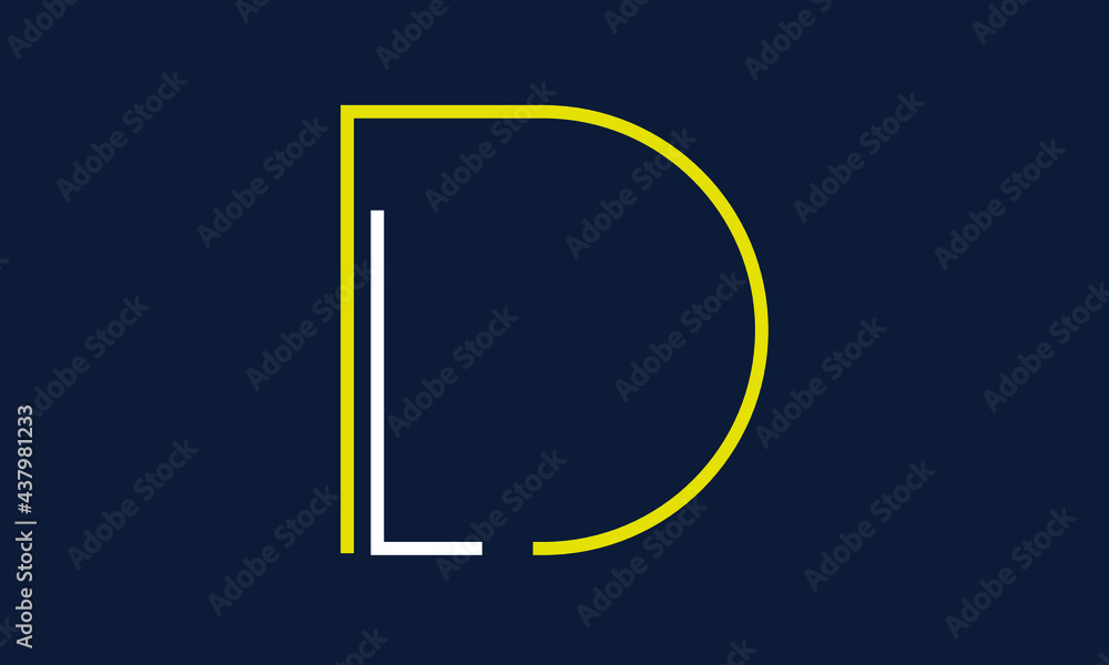 DL/LD logo, DL/LD stylish letter logo design in white, yellow color and ...