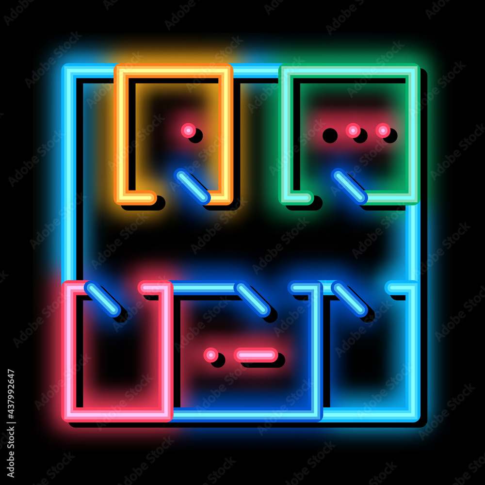 geodetic axis breakdown neon light sign vector. Glowing bright icon ...