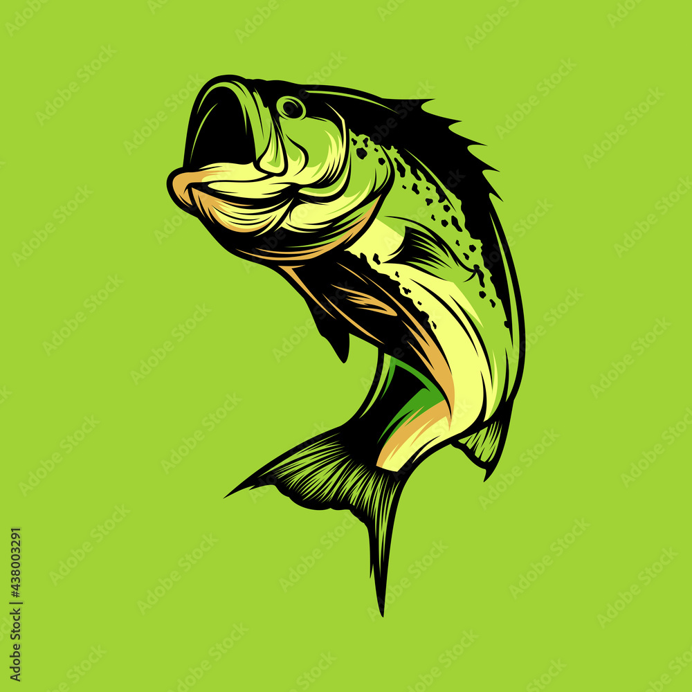 bass fish vector illustration Stock Vector | Adobe Stock