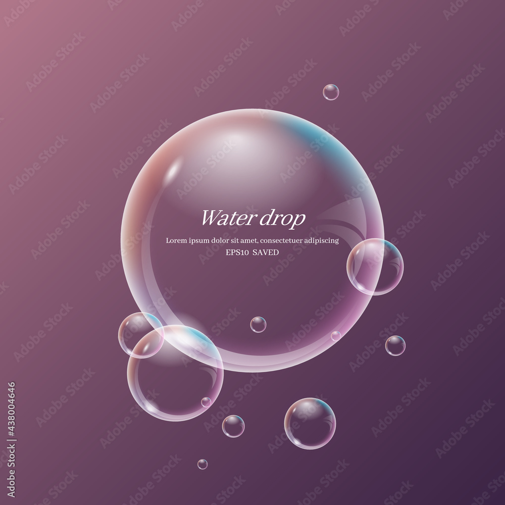 transparent water droplets , water drop object. Stock Vector | Adobe Stock