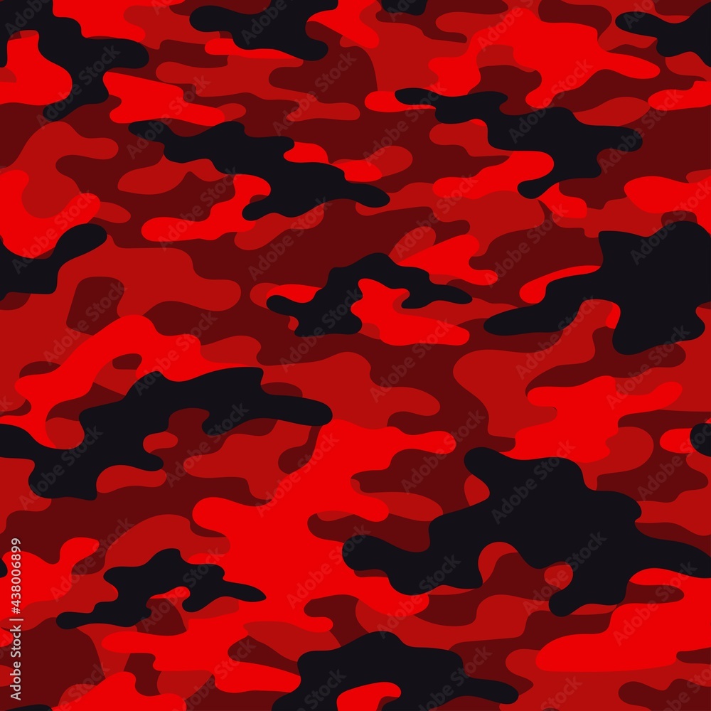 Abstract seamless red camouflage pattern for printing clothes, fabrics ...