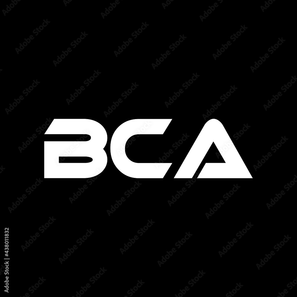 BCA letter logo design with black background in illustrator, vector ...