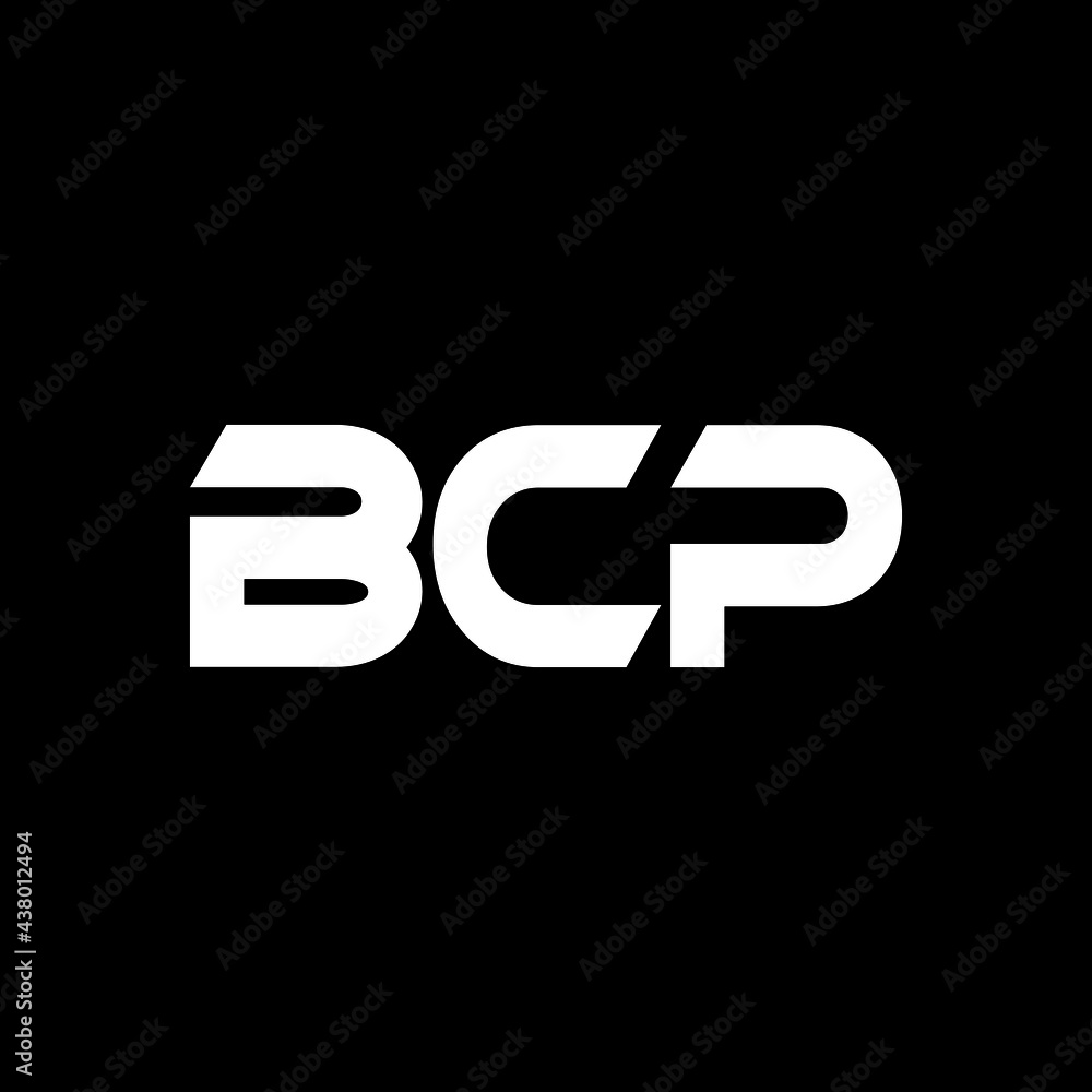 BCP letter logo design with black background in illustrator, vector ...