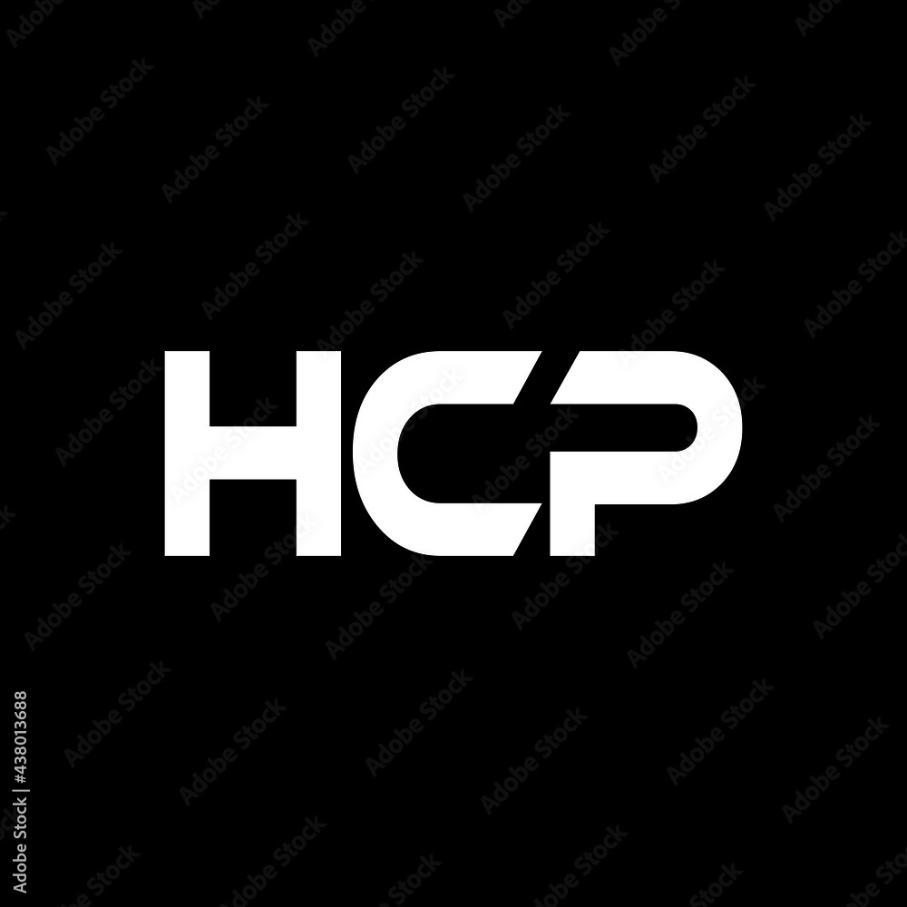 HCP letter logo design with black background in illustrator, vector ...