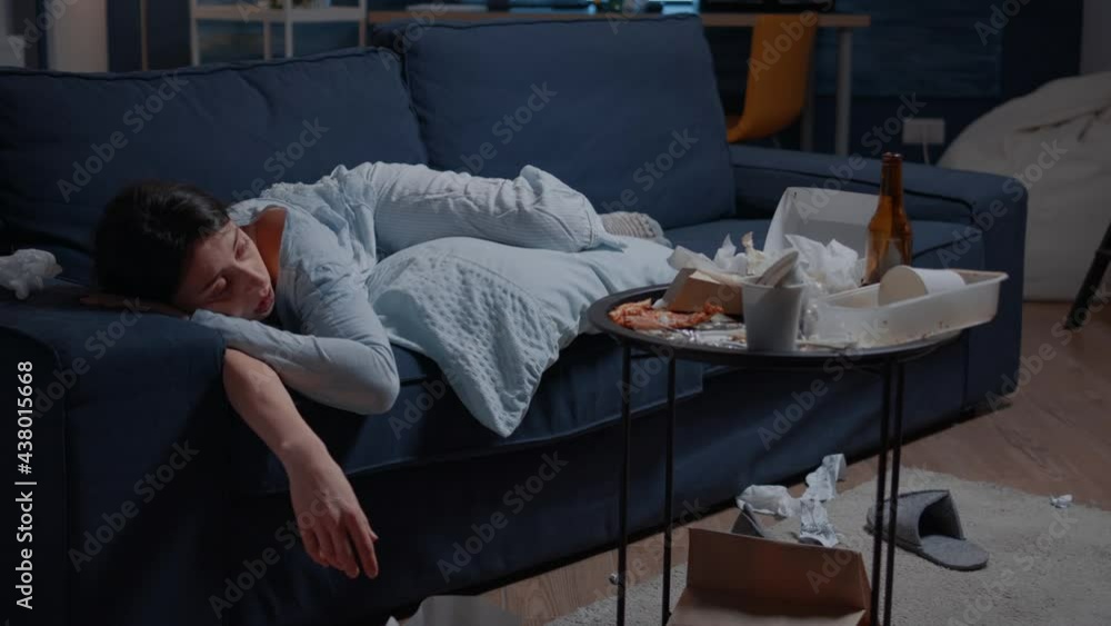 Sad depressed young woman crying mourning, upset stressed person in ...