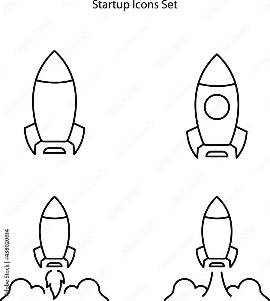 startup icons set isolated on white background from. startup icon thin ...