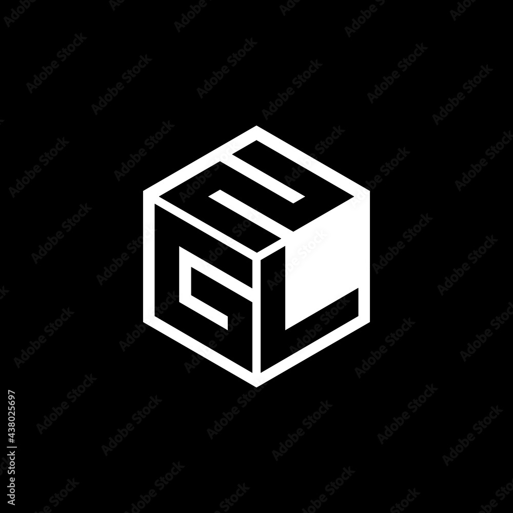 GLN letter logo design with black background in illustrator, vector ...