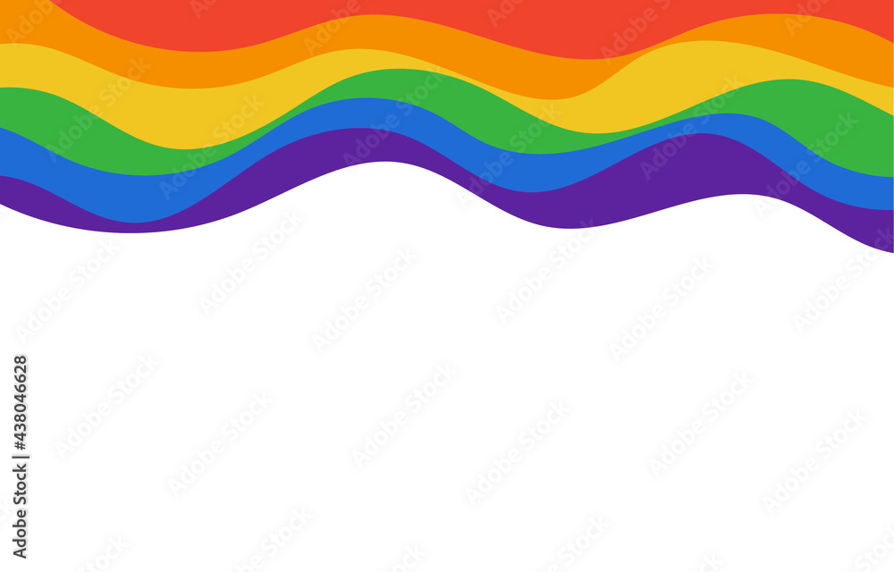 Gay Pride Month Lgbt Rainbow Flat Wave Flag Flutter Of Lesbian