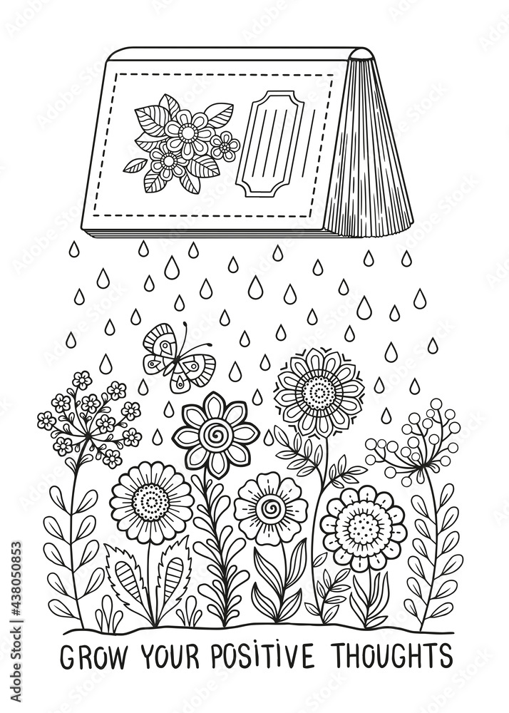 World Book Day. Concept of the books watering flowers. Detailed ...