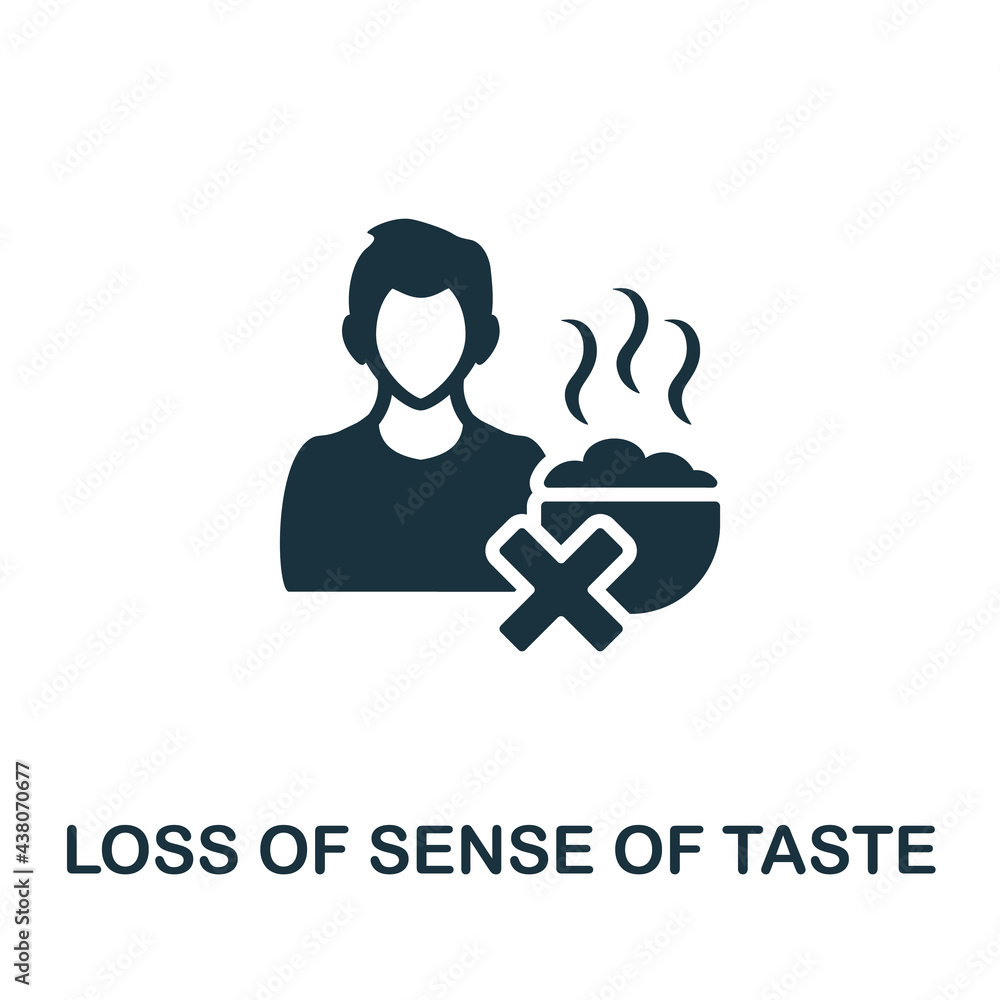 Loss Of Sense Of Taste icon. Monochrome simple element from coronavirus ...