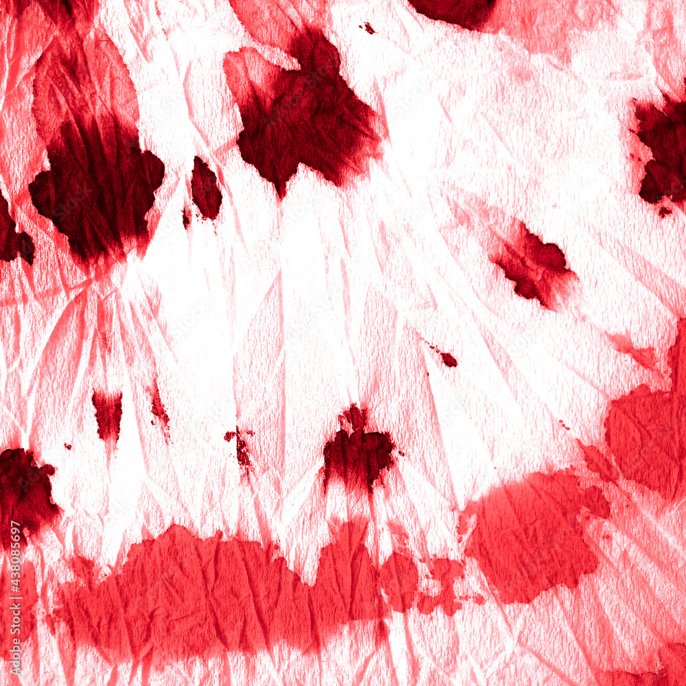 Maroon Red Tie Dye Fabric Piece. Red Watercolor blobs. Blood-red paint ...