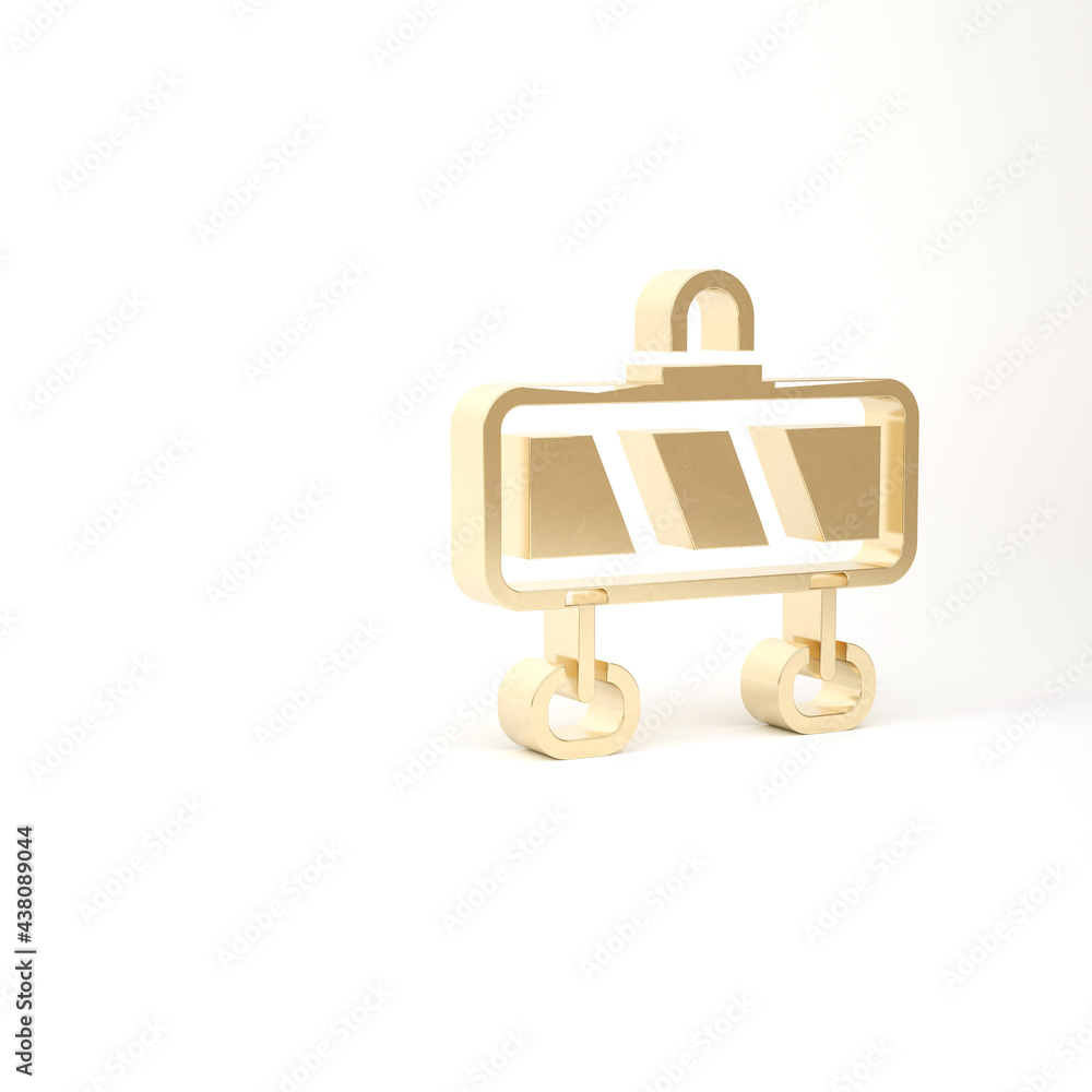 Gold Road barrier icon isolated on white background. Symbol of ...