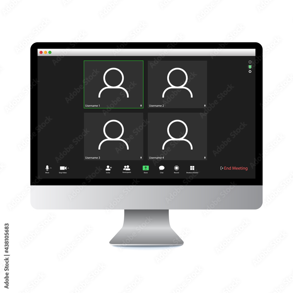 Video conference user interface, great design for any purposes. Online ...
