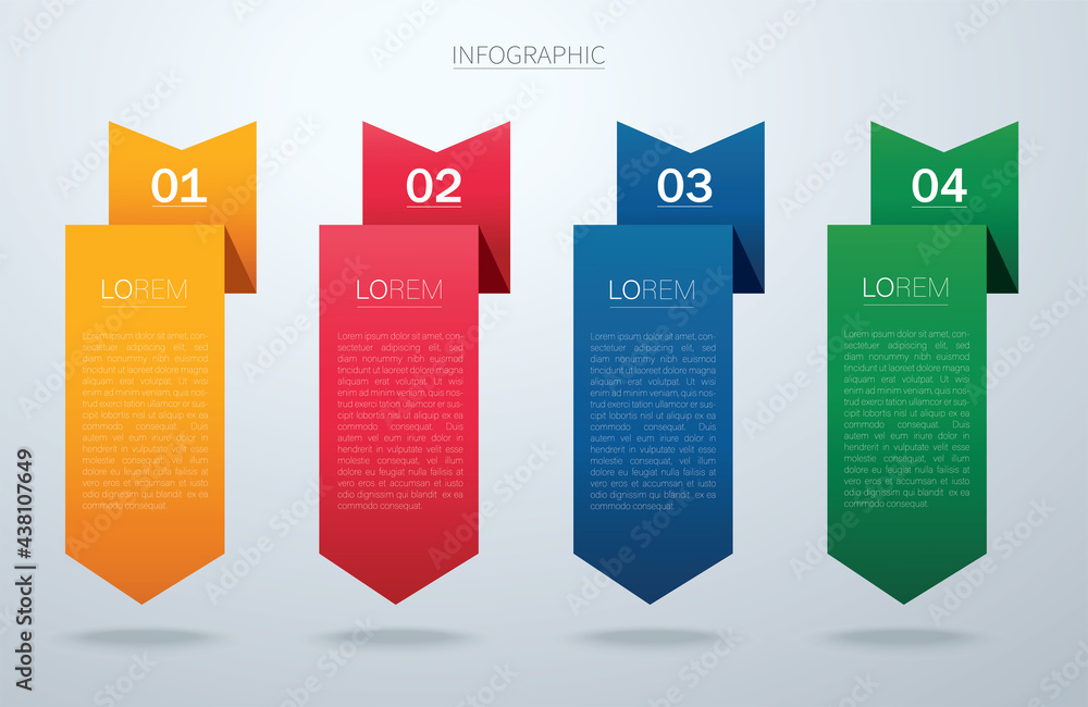info graphic Vector template with 4 options. Can be used for web ...