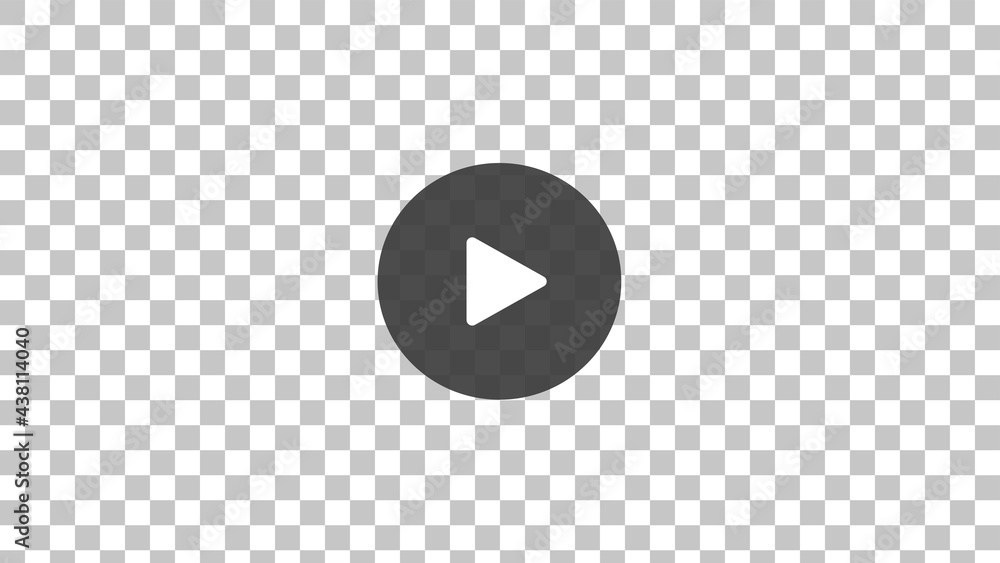 Play button on a transparent background. Video, audio player symbol ...