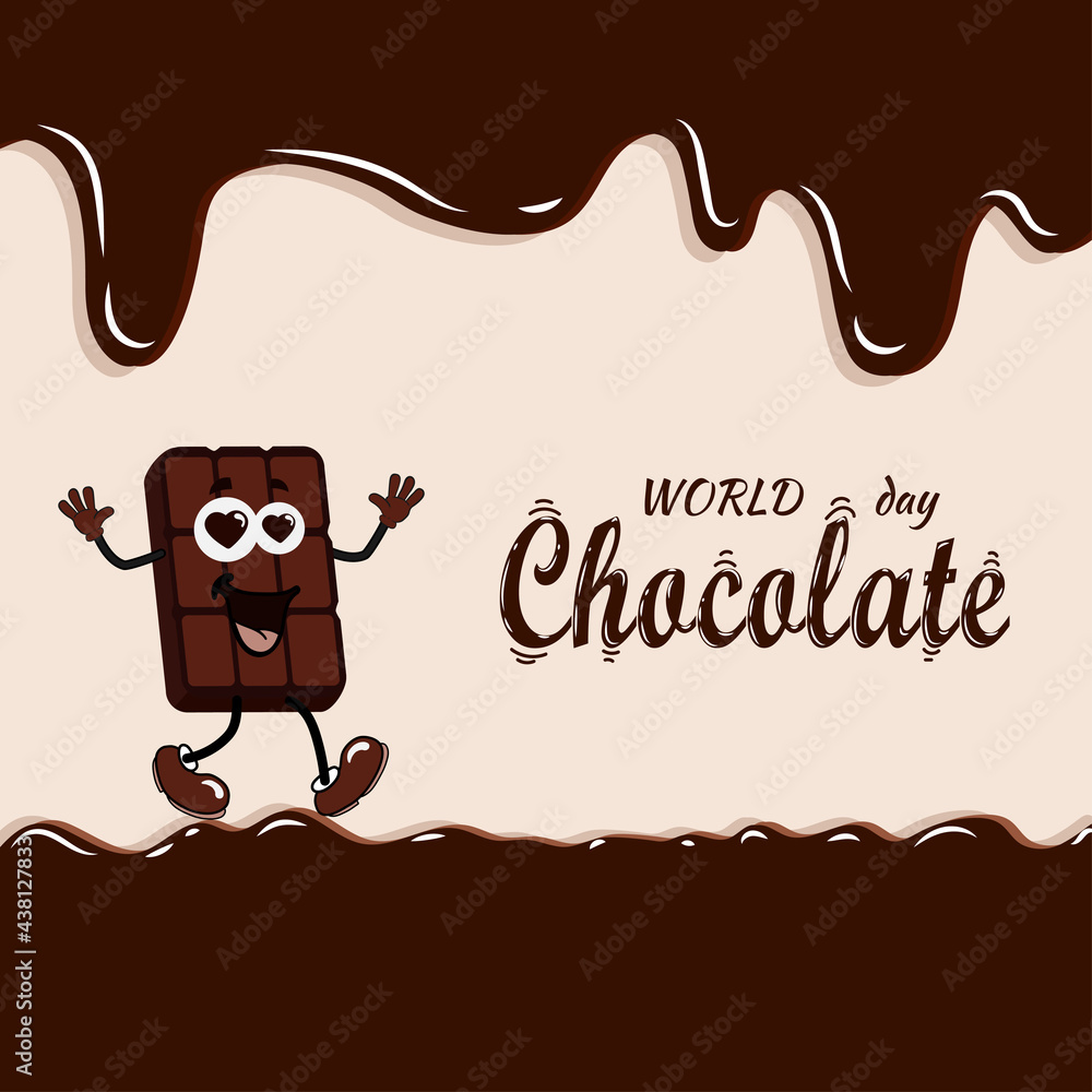 World Chocolate Day - 11 July. Cute cartoon chocolate character. Vector ...