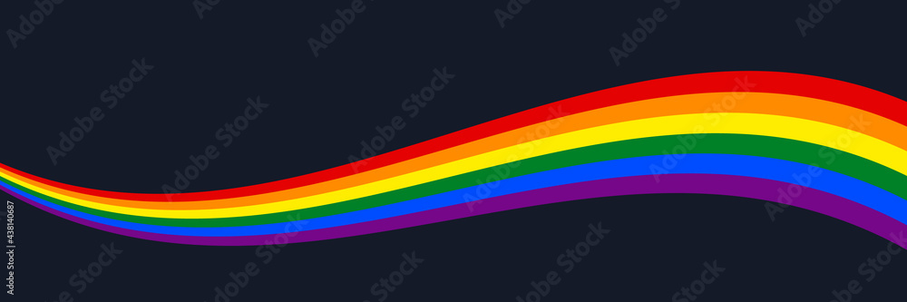 Lgbtq Gay Pride Rainbow Wave On Dark Background Lgbt Pride Flag