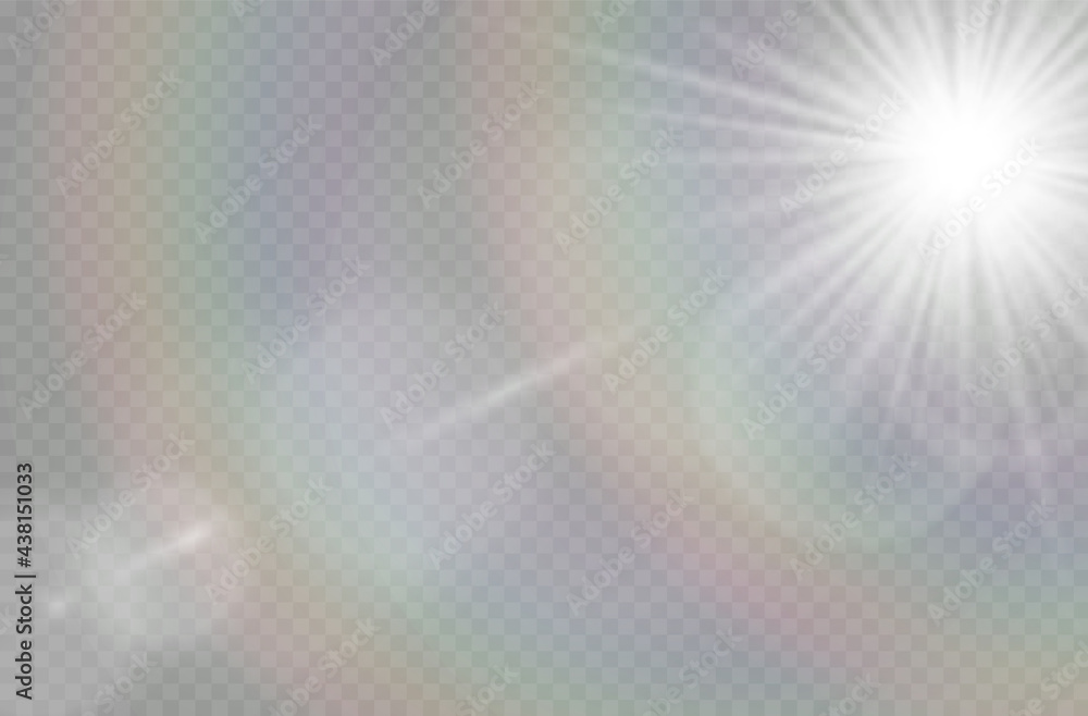 Shining glare rays, lens flare, light effect. Stock Vector | Adobe Stock