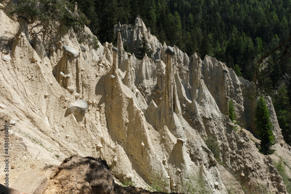 Perca, Bolzano, Italy - June 1, 2021: The incredible earth pyramids ...