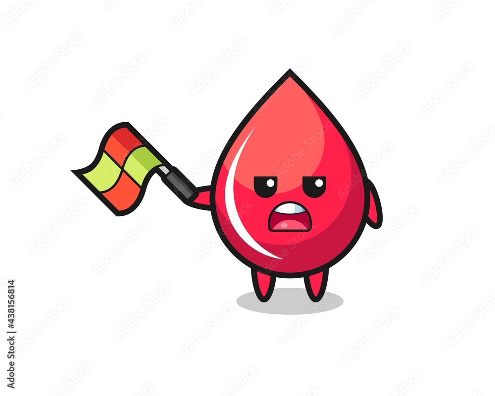 blood drop cartoon as the line judge hold the flag up at a 45 degree ...