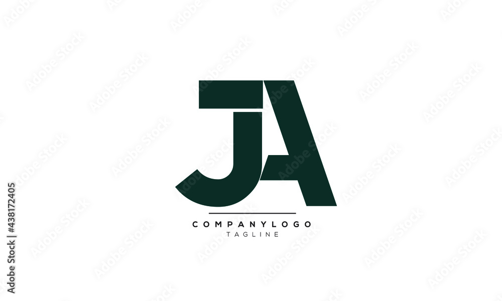 Alphabet letters Initials Monogram logo JA, JA INITIAL, JA letter Stock ...