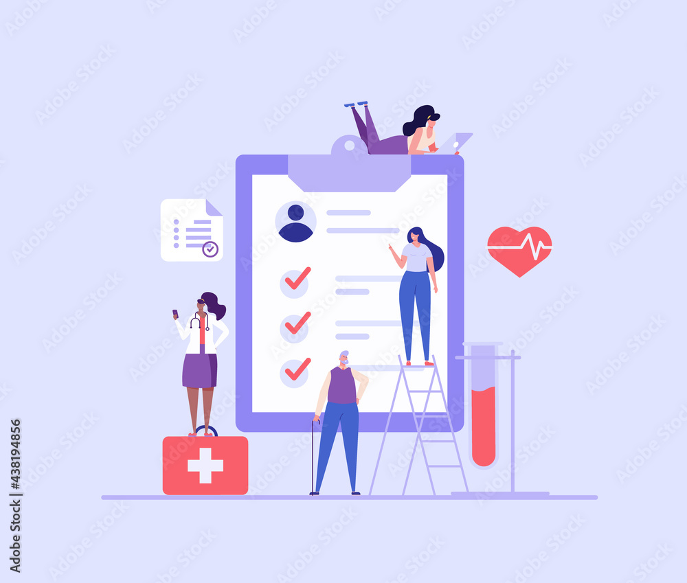Health Check Up Concept Web Banner. Medical Doctor Examining or ...