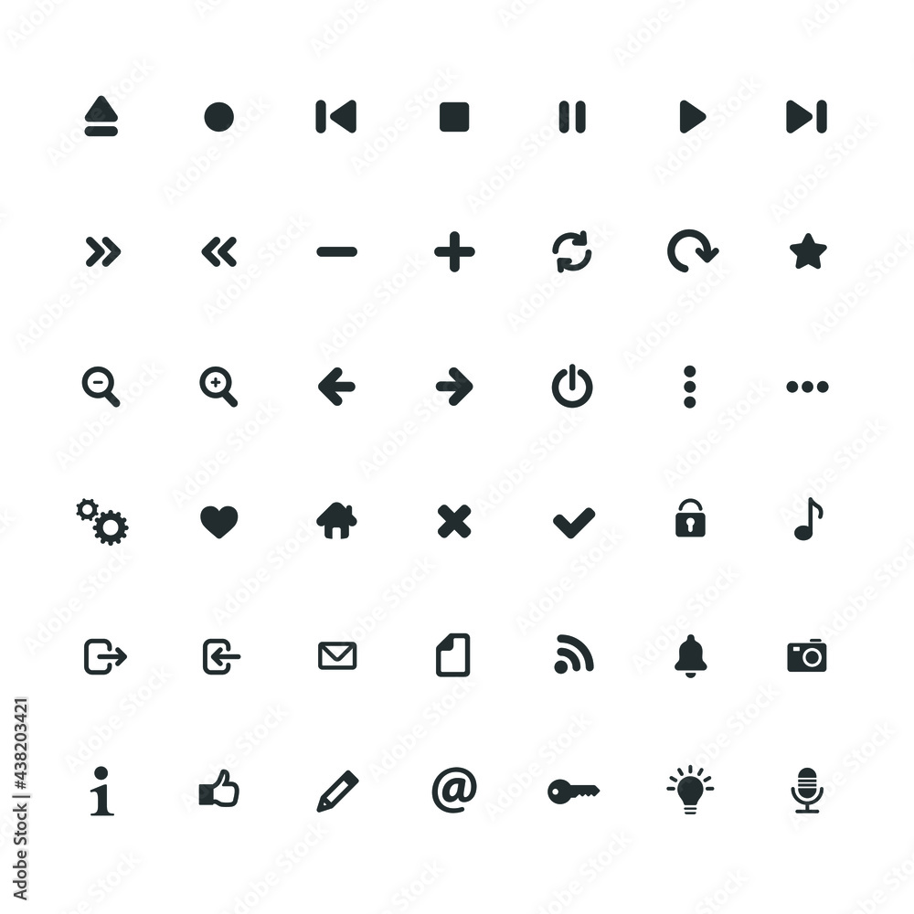 Cute Navigation buttons for kids. Vector image set of multimedia icons ...