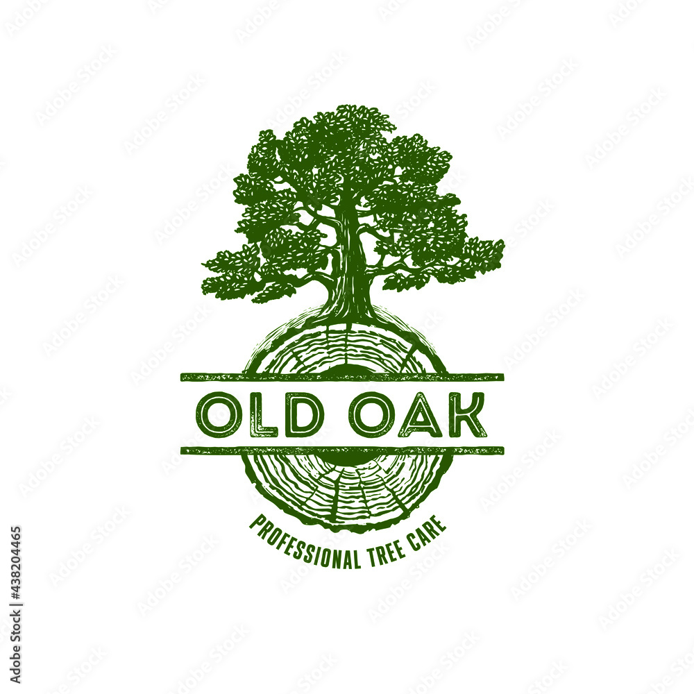 Old Oak Professional Arborist Tree Care Service Organic Eco Sign