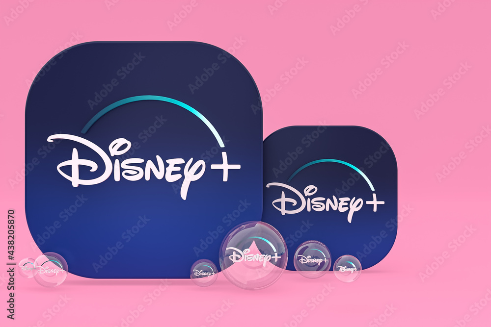 disney plus acrylic glass logo and disney plus icons copy space Stock ...