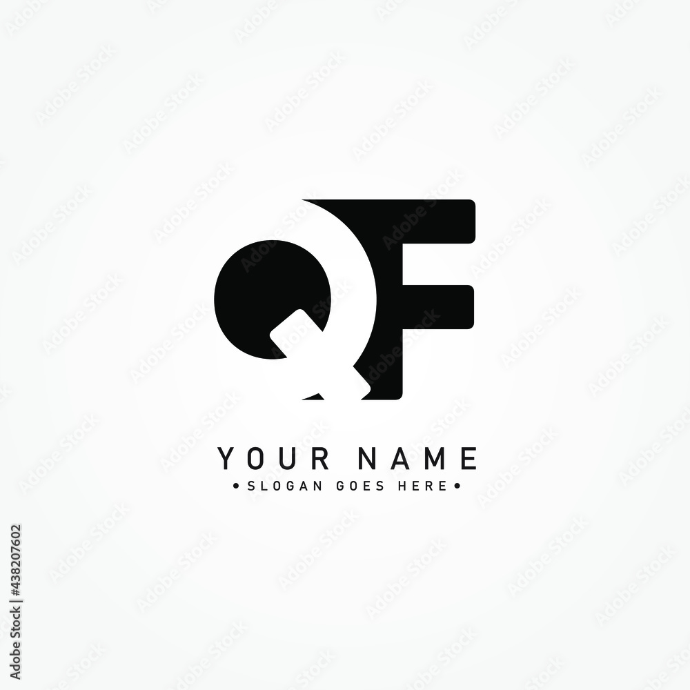 Initial Letter QF Logo - Simple Business Logo Stock Vector | Adobe Stock