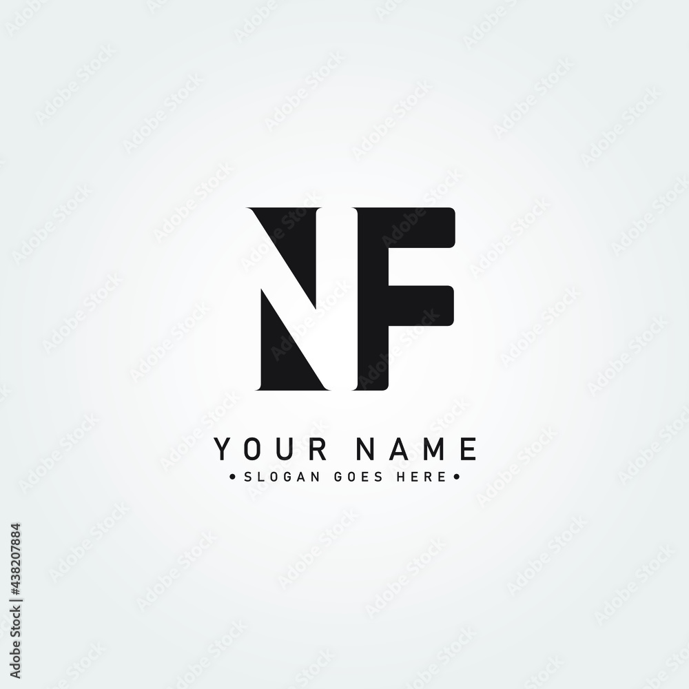 Initial Letter NF Logo - Minimal Vector Logo Stock Vector | Adobe Stock