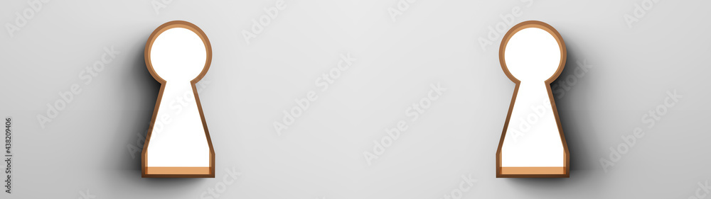 3D rendering of The golden keyhole window overlooks the White blank ...