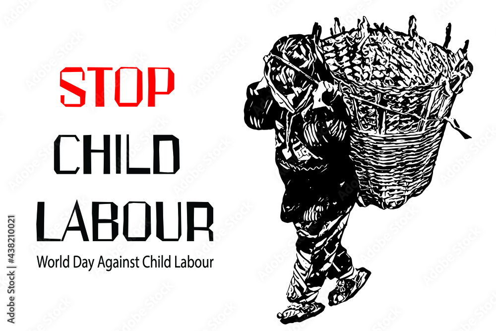Vektorová grafika „World day against Child Labor. Anti child labor day ...