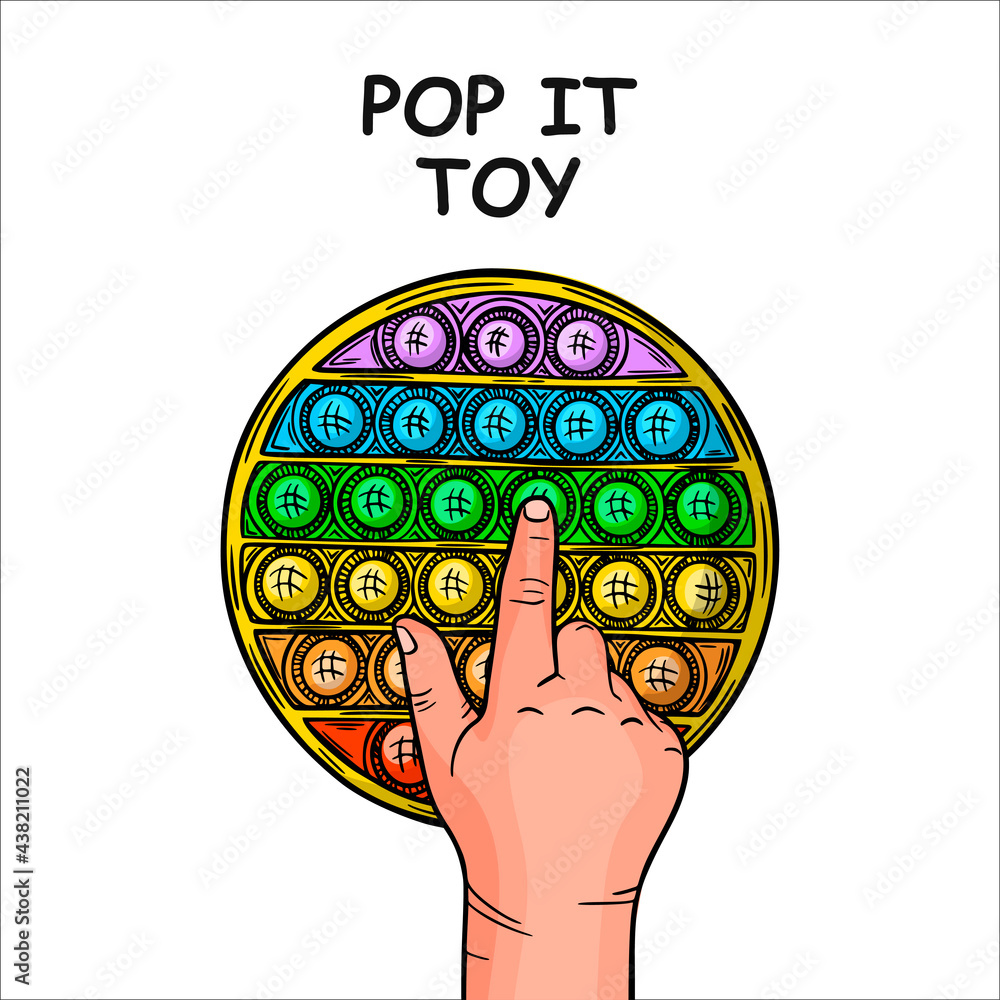 Pop it. Antistress toy sketch. Figure pop it. A modern popular game ...