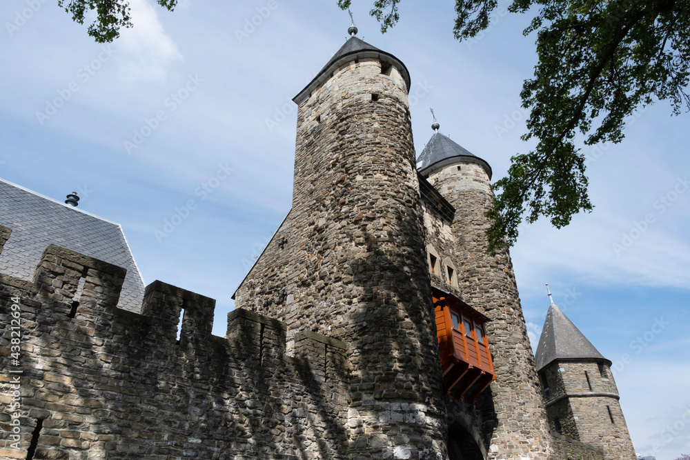 Historical city gate 'Helpoort' (hell gate) to the city center with ...