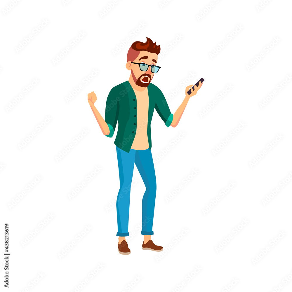 shocked man clicking remote control and change channels on tv cartoon ... shocked man clicking remote control and change channels on tv cartoon ...