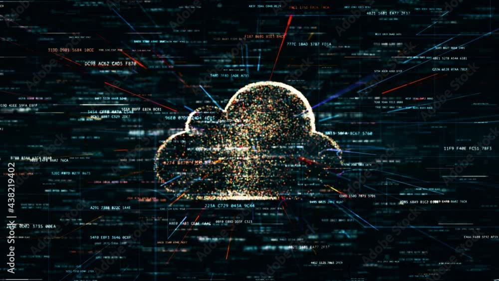 Video „Abstract technical animation of cloud technology and computer ...