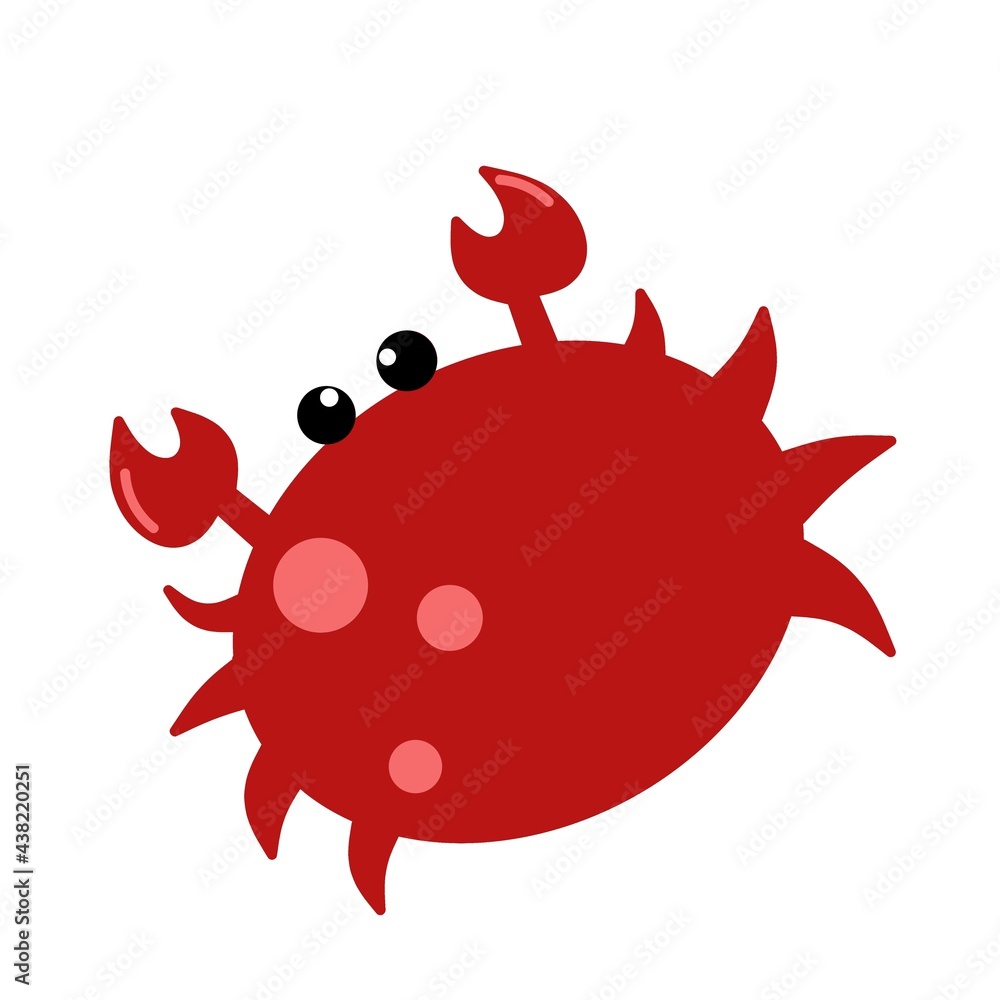 Cute illustration red crab illustration for children's books magazines ...