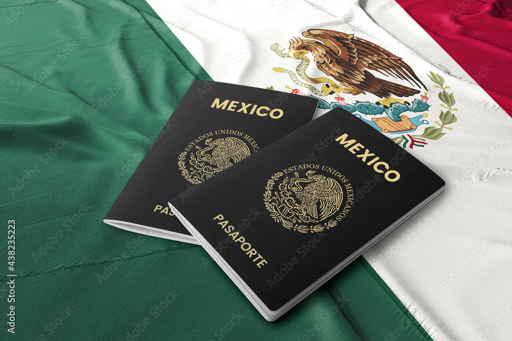 Mexico passport on the flag of Mexico, Mexican citizenship Stock Photo ...