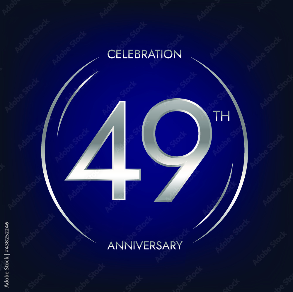 49th anniversary. Forty-nine years birthday celebration banner in ...