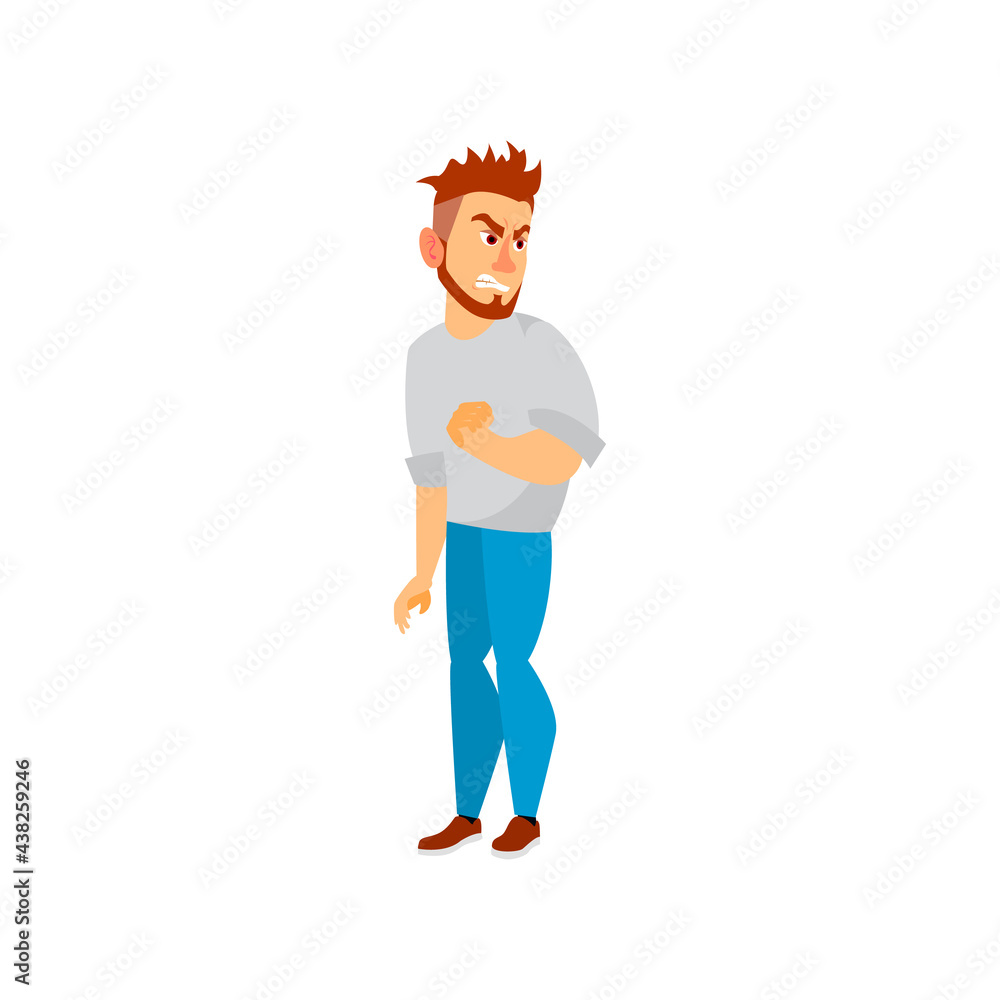 angry man threatening stranger cartoon vector. angry man threatening ...