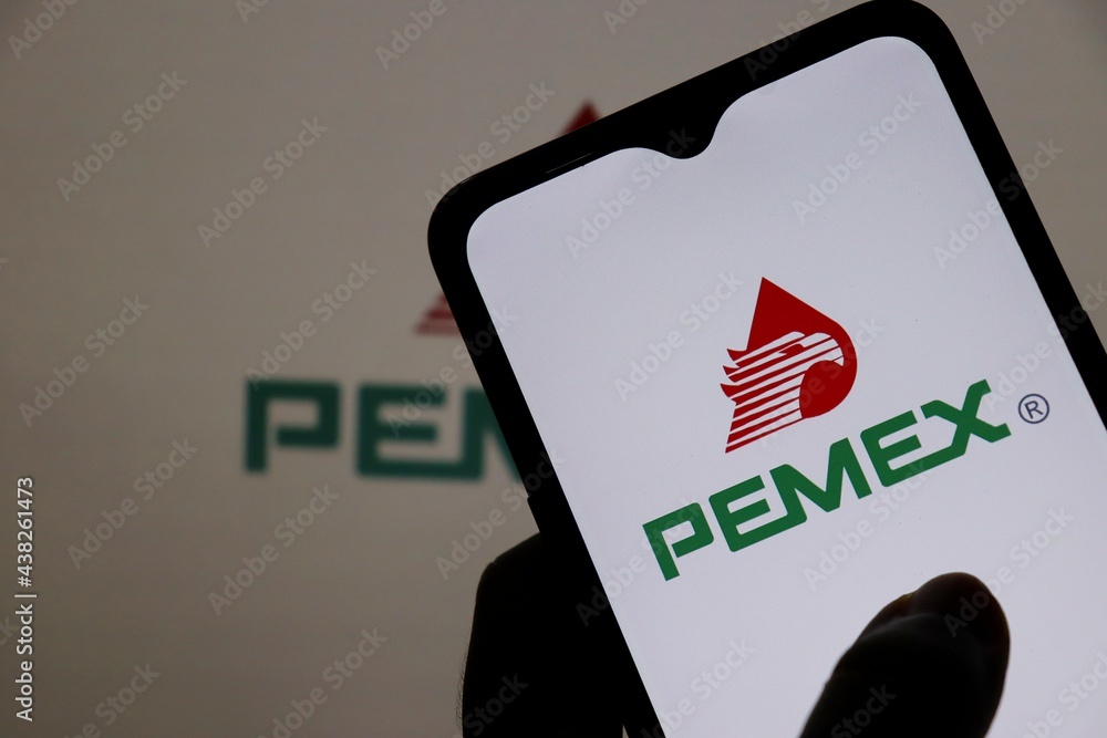 Bahia, Brazil - June 7, 2021. Pemex logo displayed on smartphone screen ...