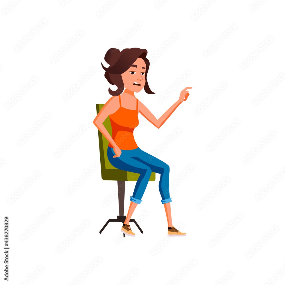 woman assistant on boring job cartoon vector. woman assistant on boring ...