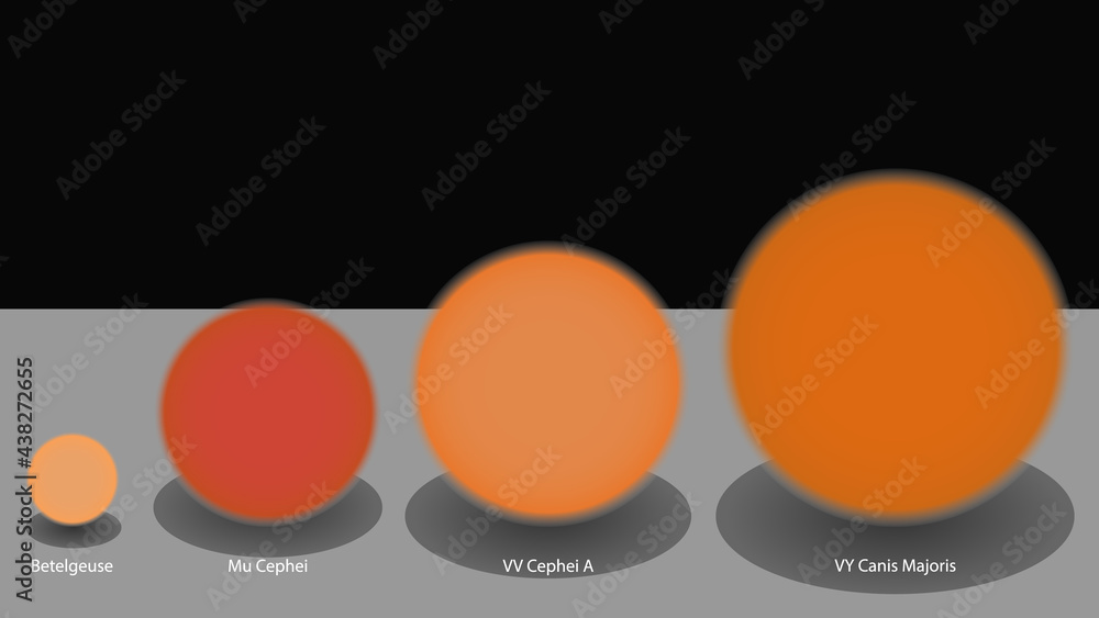 Stars sizes comparison. Comparison of different stars sizes vector ...