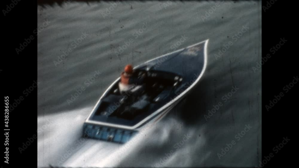 Speedboat Aerial Four 1966 Aerial views, from a chase plane, of a ...