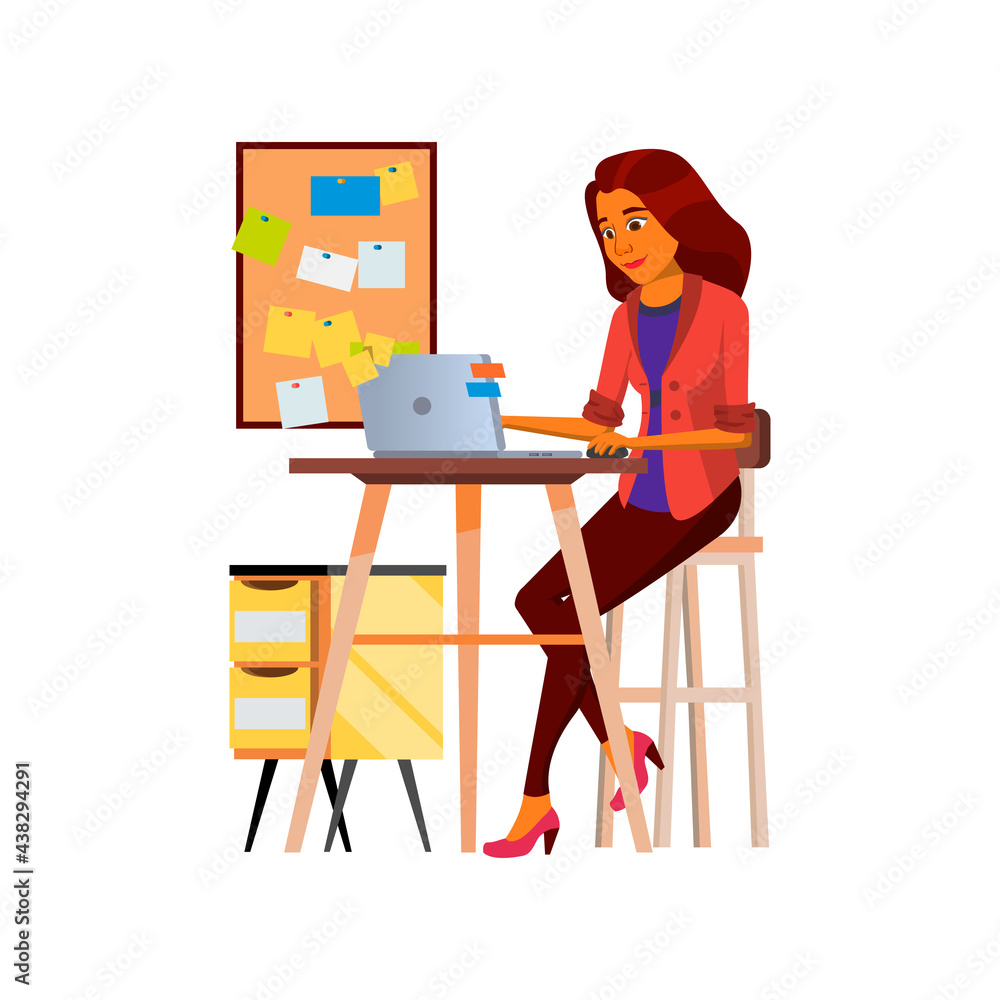 cute woman manager has many task at work cartoon vector. cute woman ...